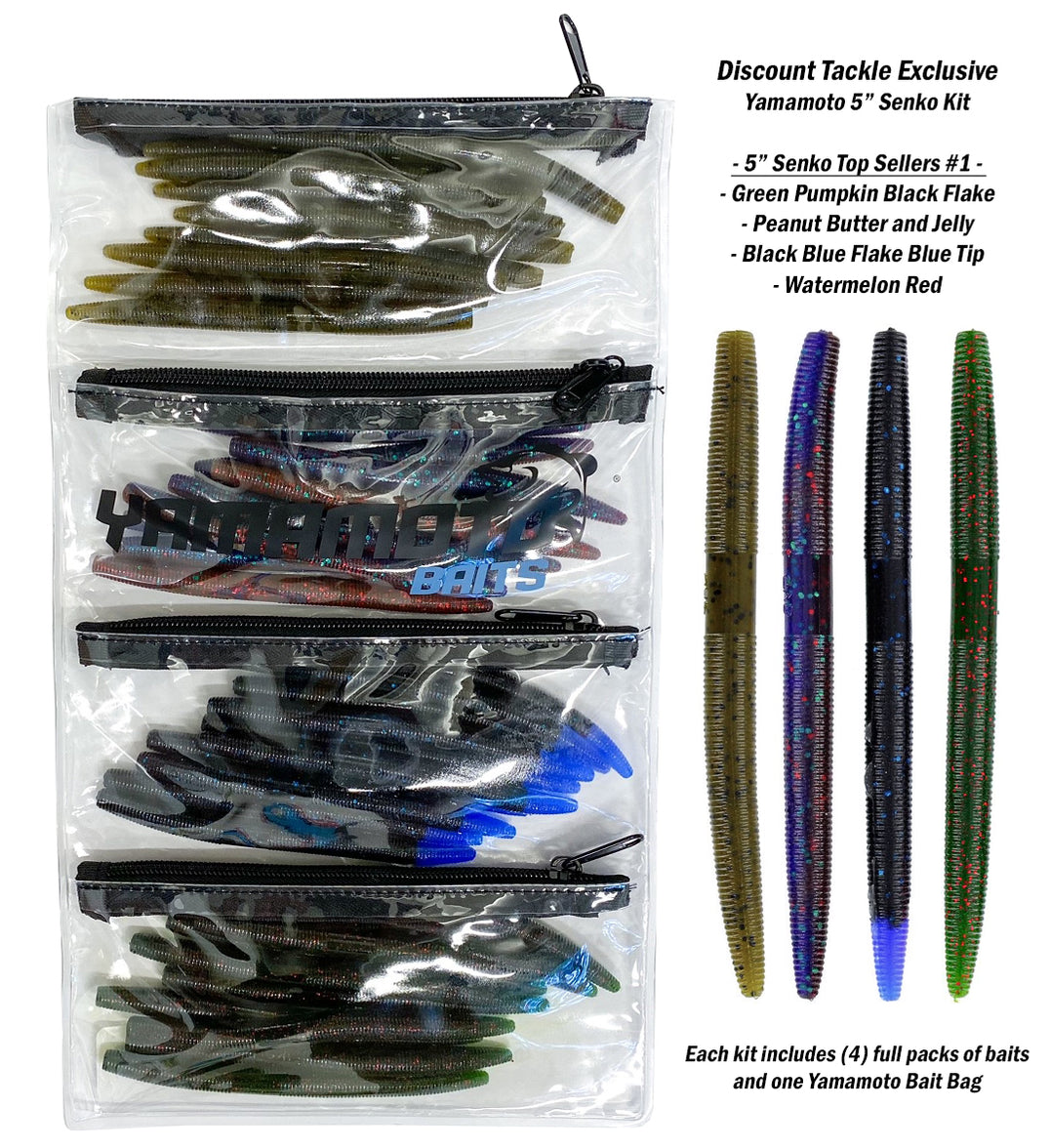 Gary Yamamoto Senko Kits - 40 Total Baits with Bag — Discount Tackle