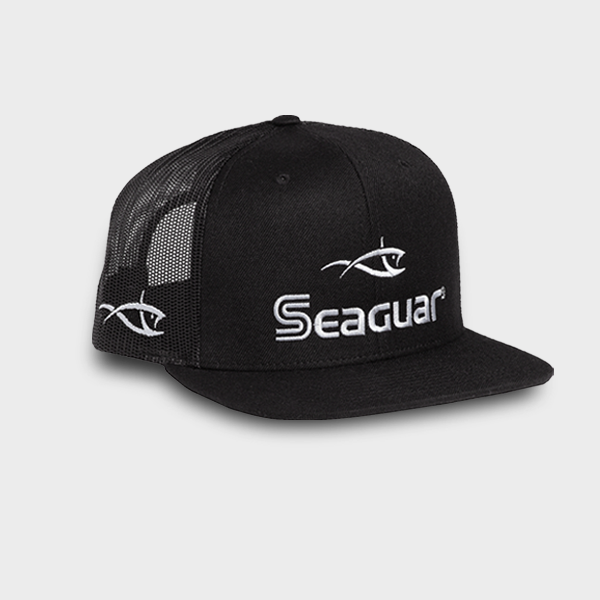 Seaguar Logo Richardson 511 Black Flat Bill Cap — Discount Tackle